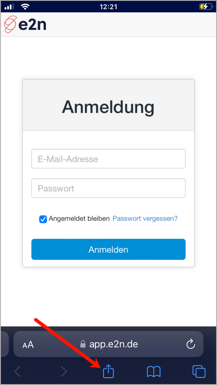 e2n auf dem Smartphone